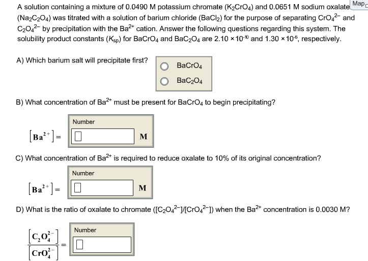 Solved A solution containing a mixture of 0.0490 M potassium | Chegg.com