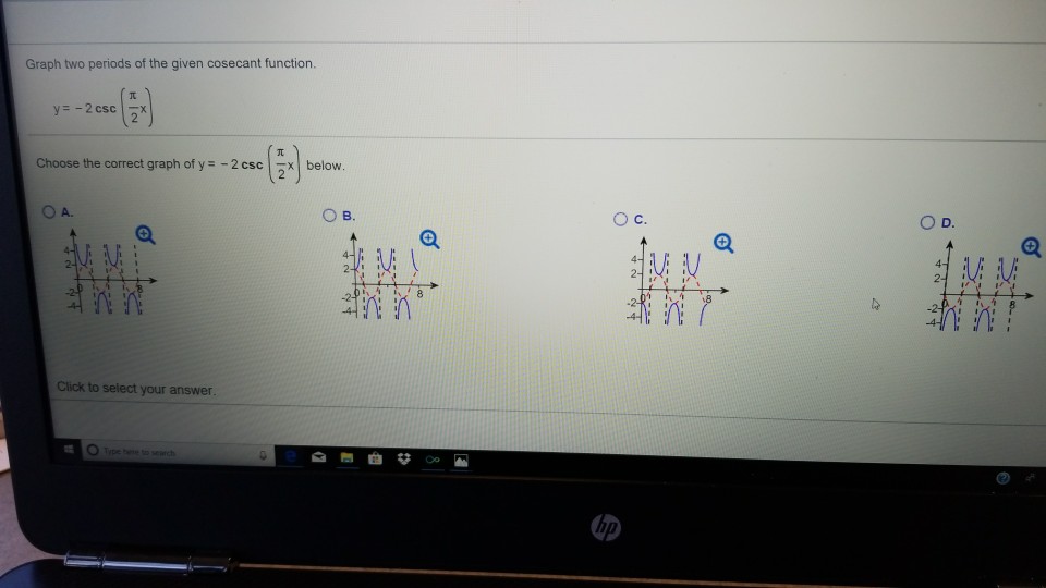 Solved Graph two periods of the given cosecant function 兀 2 | Chegg.com