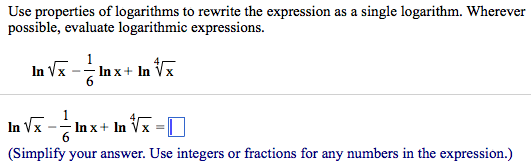 Solved Use properties of logarithms to rewrite the | Chegg.com