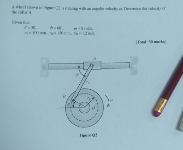 Solved A wheel shown in Figure Q2 is rotating with an | Chegg.com