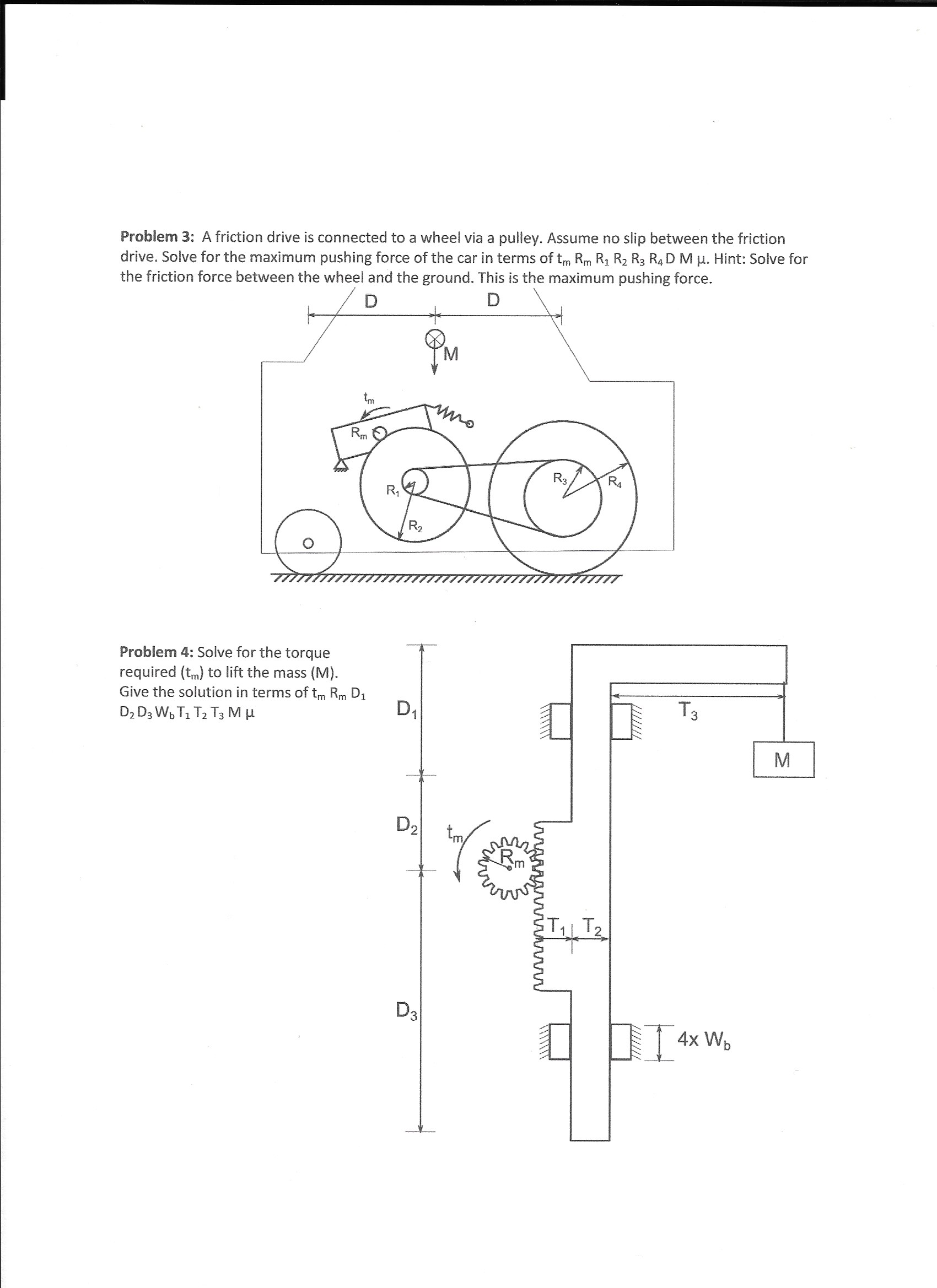 Solved Problem 3: A friction drive is connected to a wheel | Chegg.com