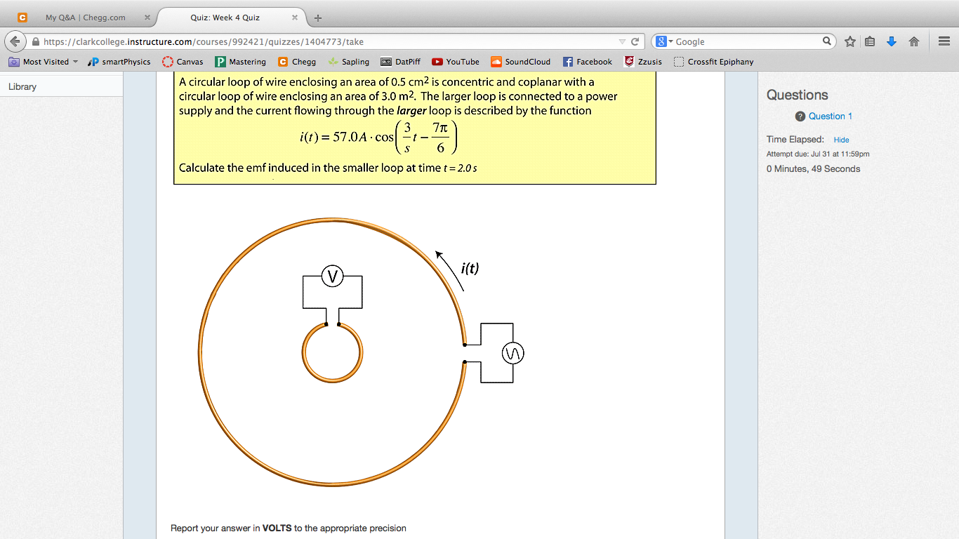 Solved A circular loop of wire enclosing an area of 0.5 cm2 | Chegg.com