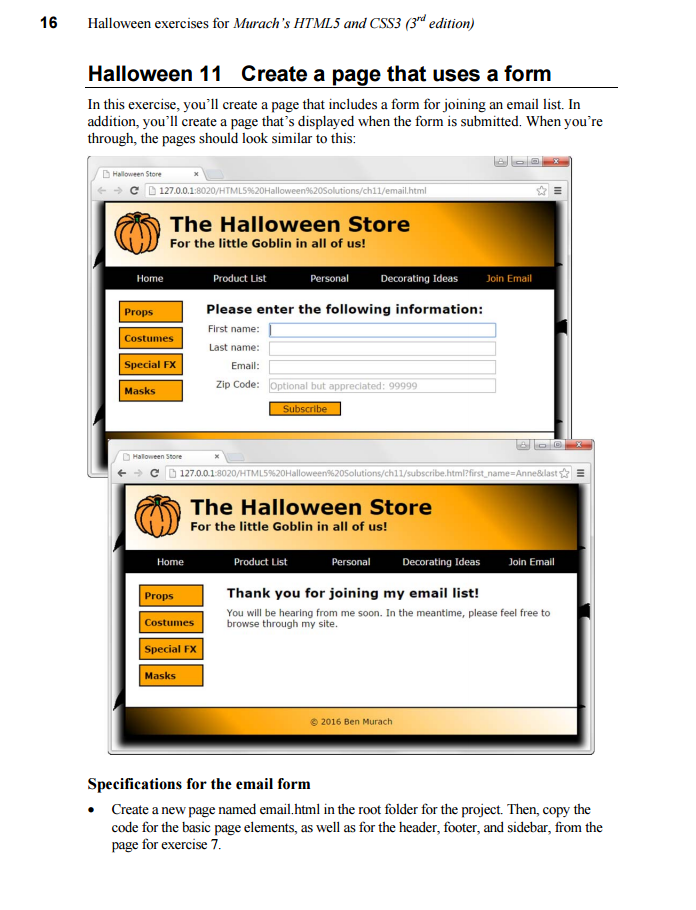 Solved Halloween 10 Create a page that uses a table In this | Chegg.com Solved Halloween 10 Create a page that uses a table In this | Chegg.com