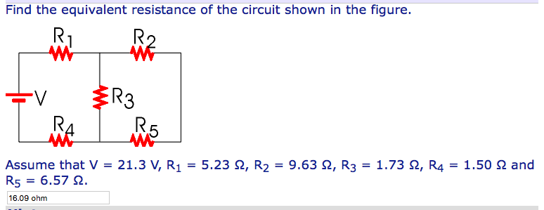 Solved Find the equivalent resistance of the circuit shown | Chegg.com