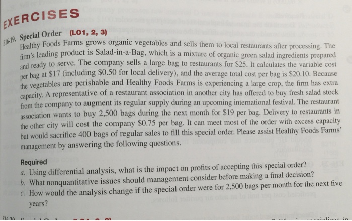 Solved Healthy Foods Farms grows organic vegetables and | Chegg.com