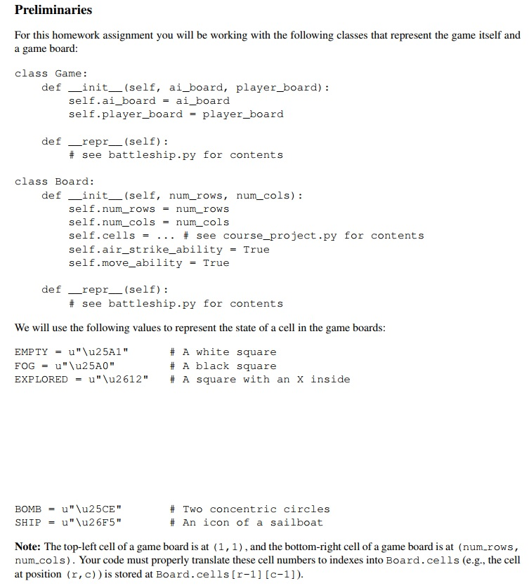 Solved Preliminaries For this homework assignment you will | Chegg.com