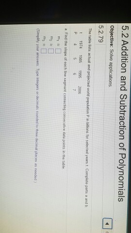 Solved The table lists actual and projected world population | Chegg.com
