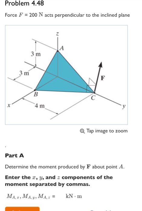Solved Force F = 200 N acts perpendicular to the inclined | Chegg.com