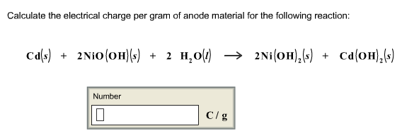Solved Calculate the electrical charge per gram of anode | Chegg.com