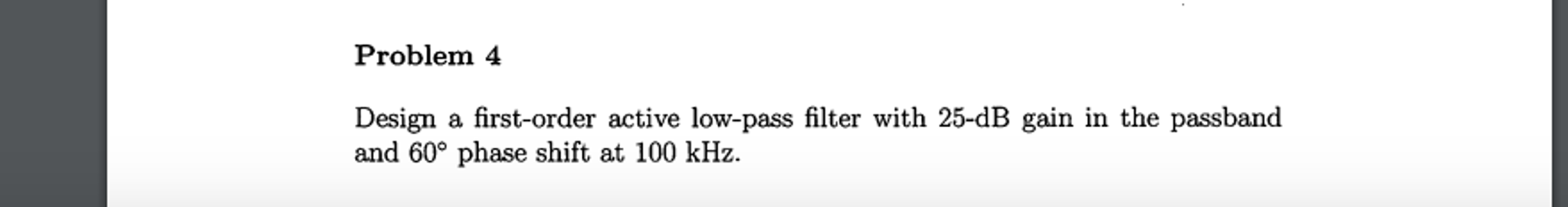 Solved Design a first-order active low-pass filter with | Chegg.com