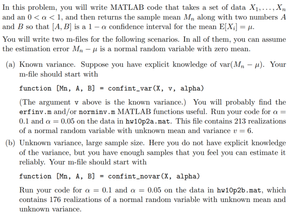 In this problem, you will write MATLAB code that | Chegg.com