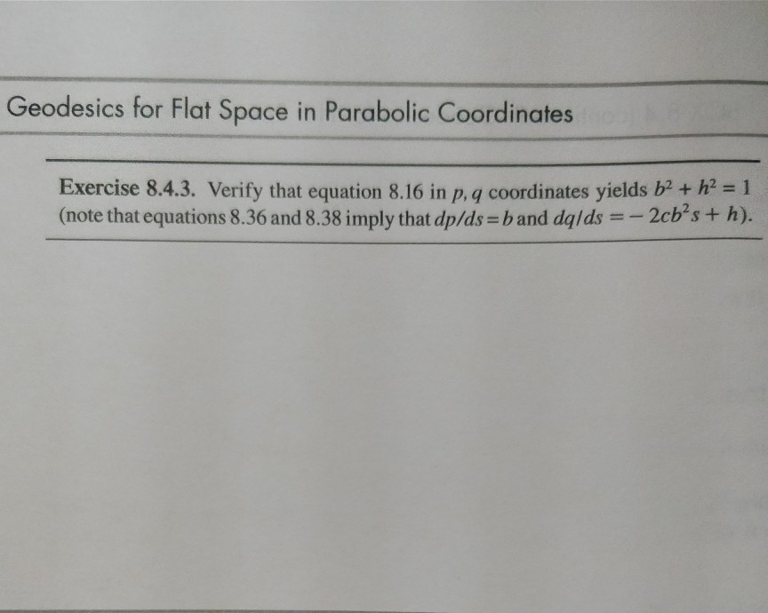 Solved BOX 8.4 Geodesics for Flat Space in Pardb Consider | Chegg.com