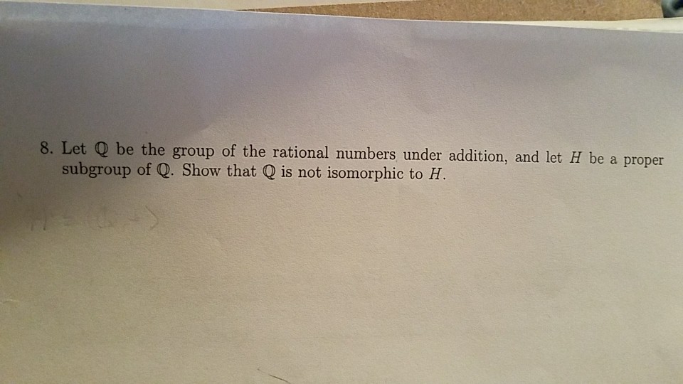 Solved 8. Let Q be the group of the rational numbers under | Chegg.com