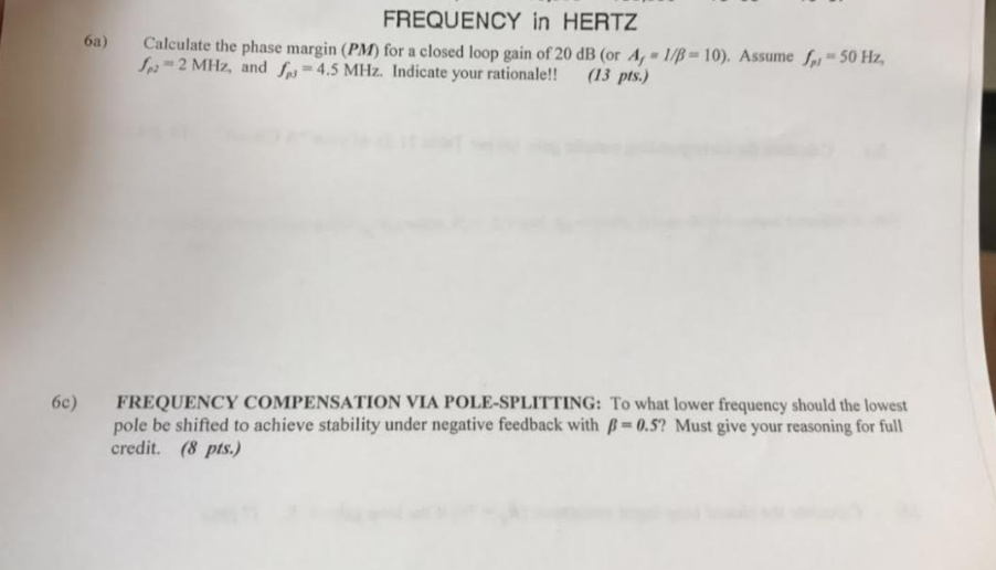 Solved The open loop uncompensated frequency response of the | Chegg.com