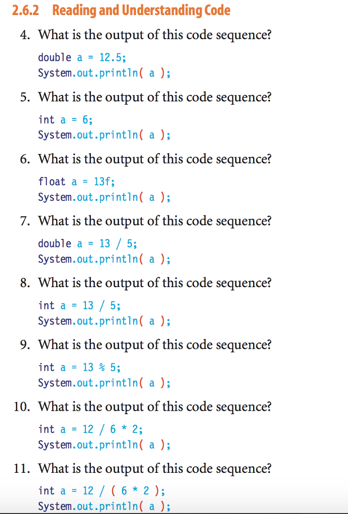 Solved What Is The Output Of This Code Sequence Double A 