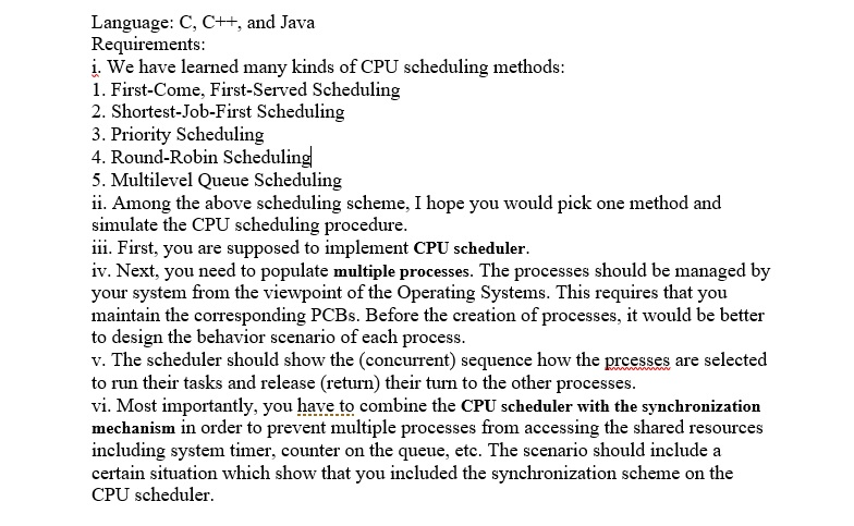Solved Language: C, C++, and Java Requirements i. We have | Chegg.com Solved Language: C, C++, and Java Requirements i. We have | Chegg.com
