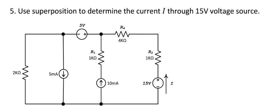 Solved Use superposition to determine the current I through | Chegg.com
