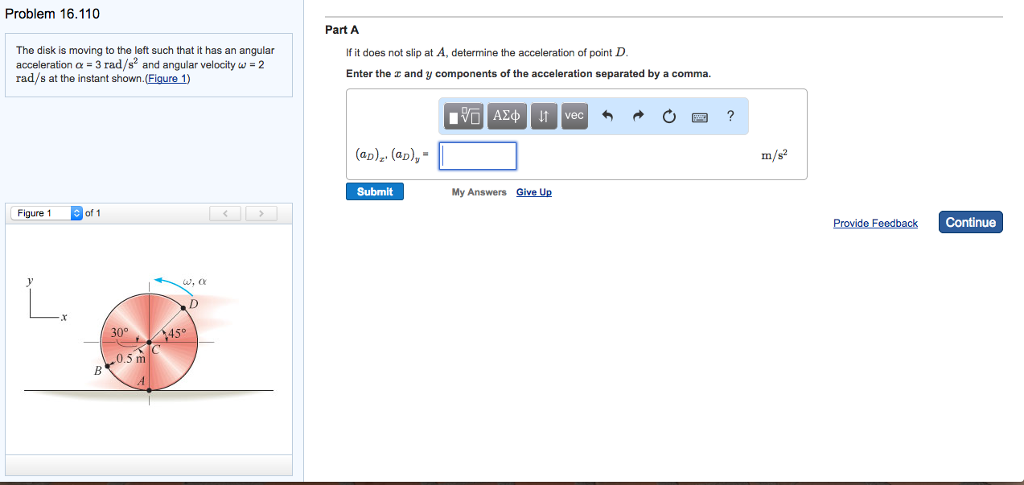 Solved Problem 16.110 The disk is moving to the left such | Chegg.com