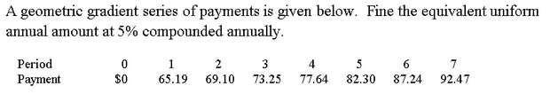 Solved: A Geometric Gradient Series Of Payments Is Given B... | Chegg.com