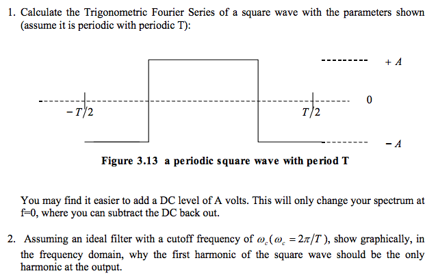 Solved 1. Calculate the Trigonometric Fourier Series of a | Chegg.com
