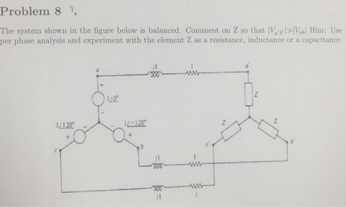 Solved The system shown in the figure below is balanced. | Chegg.com