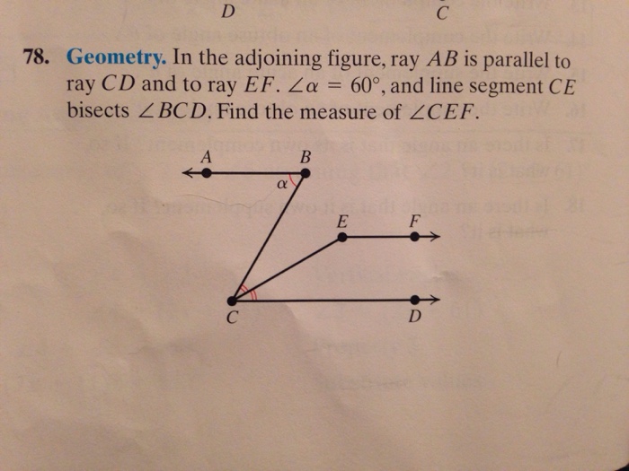 Solved 78. Geometry. In the adjoining figure, ray AB is | Chegg.com