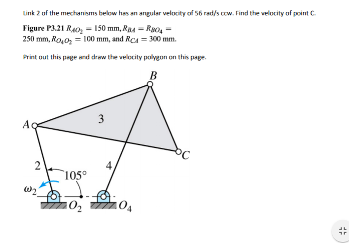 Solved Link 2 of the mechanisms below has an angular | Chegg.com
