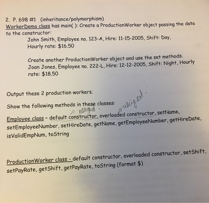 Solved WorkerDemo class has main(): Create a | Chegg.com