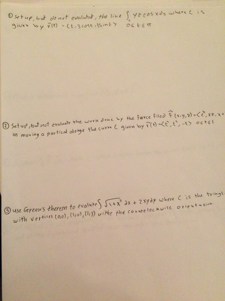Solved Set up, but do not evaluate, the line integral over c | Chegg.com