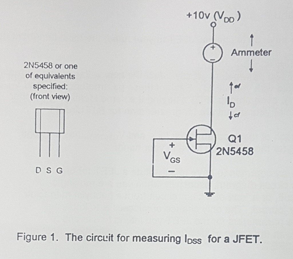Solved Ammeter 2N5458 or one of equivalents specified: | Chegg.com