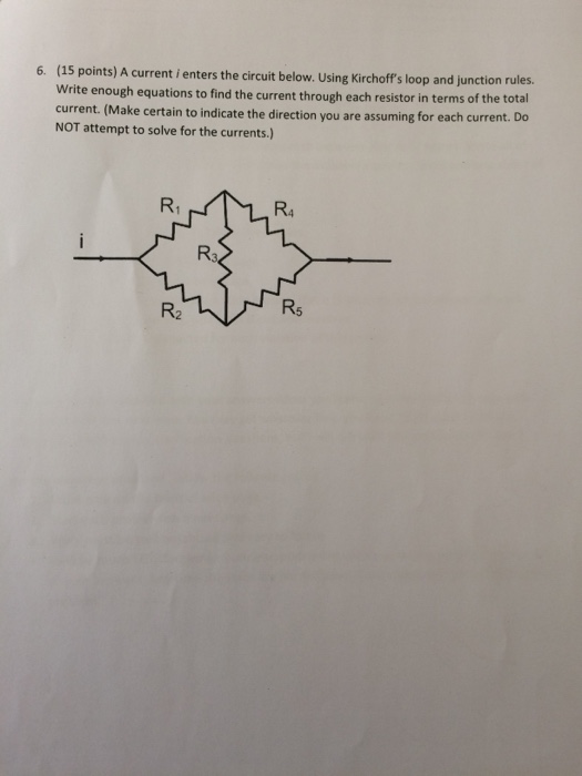 Solved A current i enters the circuit below. Using | Chegg.com