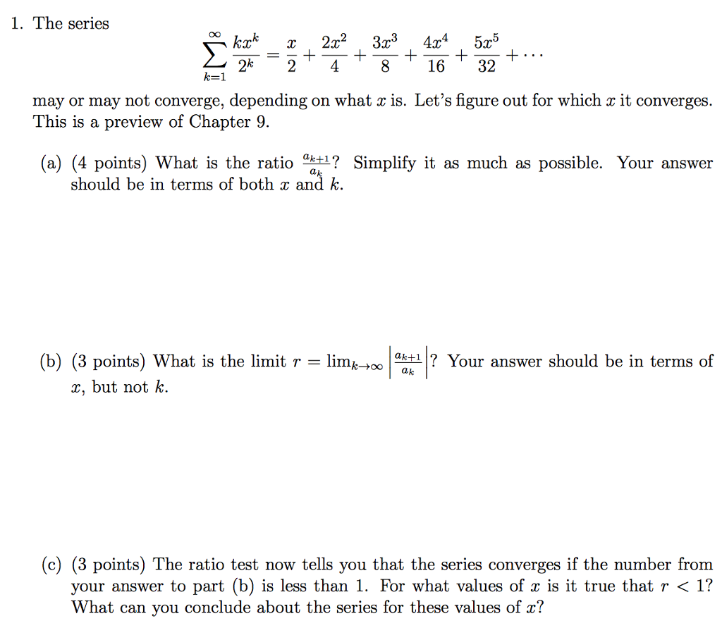 Solved The series sigma_k = 1^infinity kx^k/2^k = x/2 + | Chegg.com