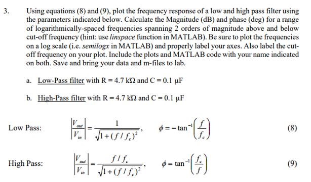 Solved 3ing Equations 8 And 9 Plot The Frequency