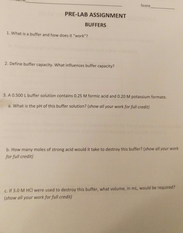 Solved What is a buffer and how does it "work"? Define | Chegg.com