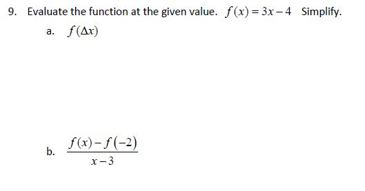 Solved Evaluate The Function At The Given Value F X 3x