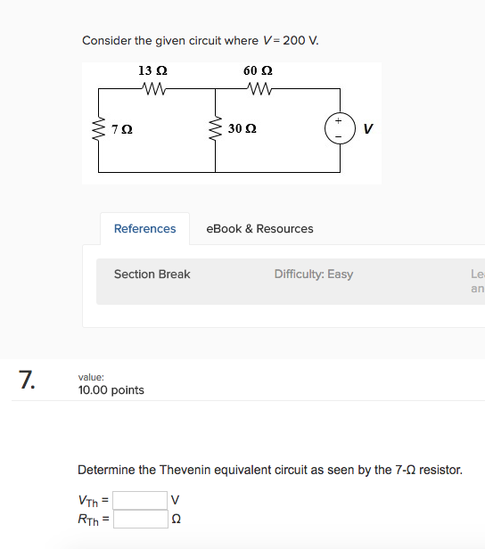 Solved Consider the given circuit where V = 200 V. | Chegg.com