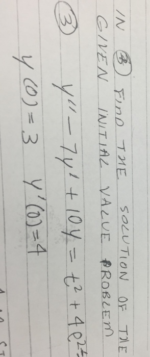Solved Find The Solution Of The Given Initial Value Problem