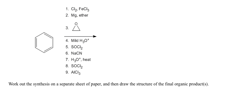 Solved Work out the synthesis on a separate sheet of paper, | Chegg.com