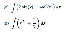 Solved (e) /(2 sincr)+ sec x)) dx | Chegg.com