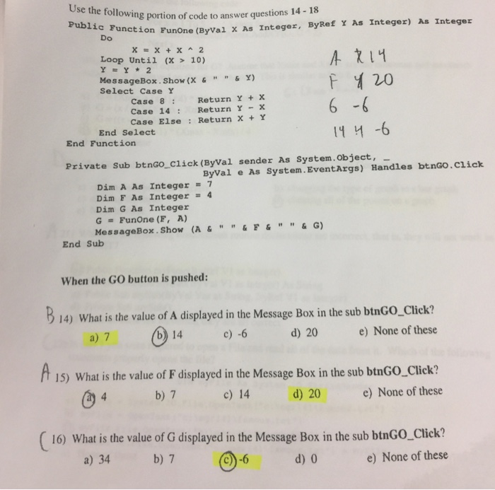 Solved Use the following portion of code to answer questions | Chegg.com