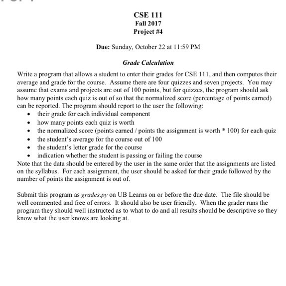 Solved CSE 111 Fall 2017 Project #4 Due: Sunday, October 22 | Chegg.com