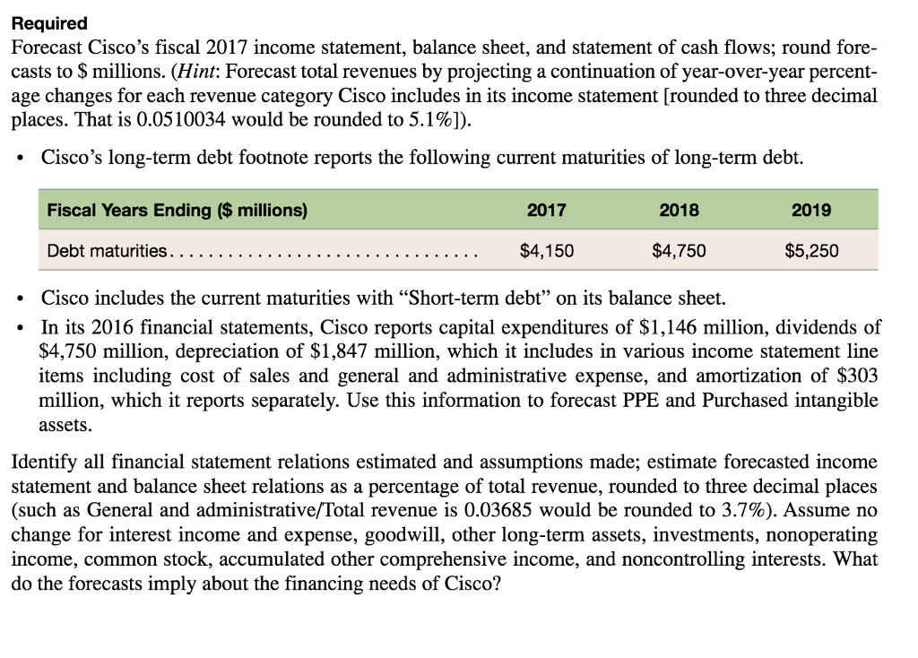 P11-32. Forecast the Income Statement, Balance Sheet, | Chegg.com