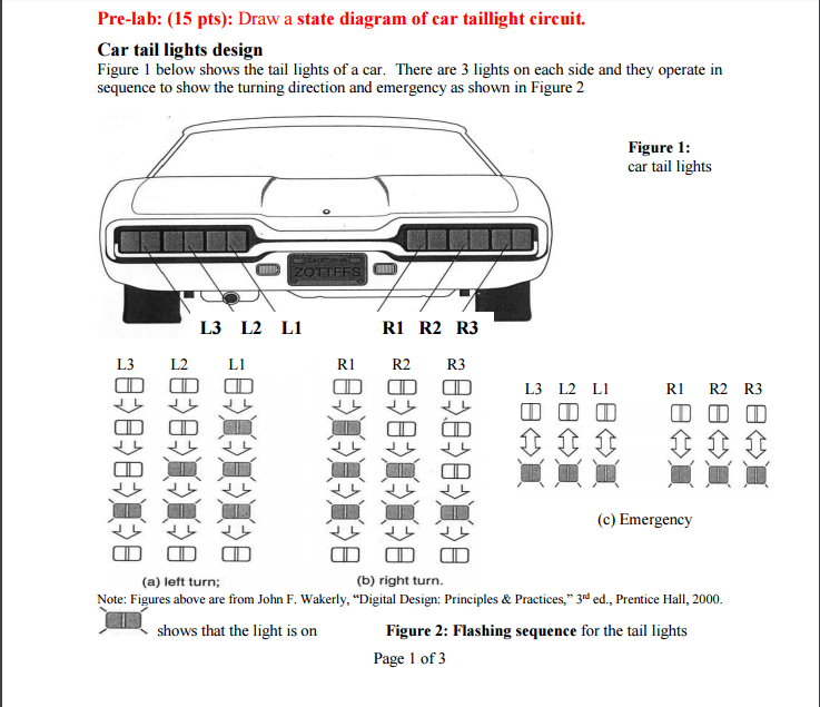 Solved Pre-lab: (15 pts): Draw a state diagram of car | Chegg.com