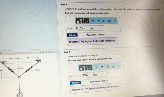 Solved Determine the stretch in spring AB for equilibrium of | Chegg.com