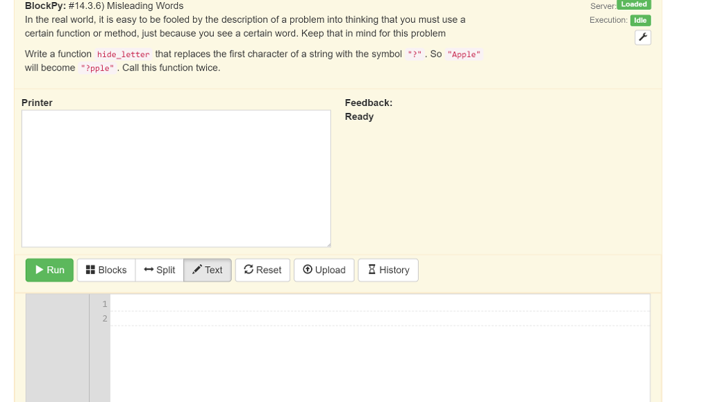 Solved Saved BlockPy: #14.3.1) Bad Call The code below | Chegg.com
