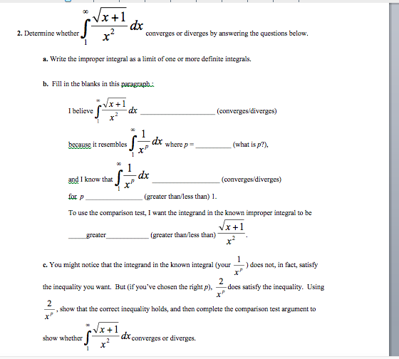 Solved Determine whether integral^infinity_1 rootx + 1/x^2 | Chegg.com