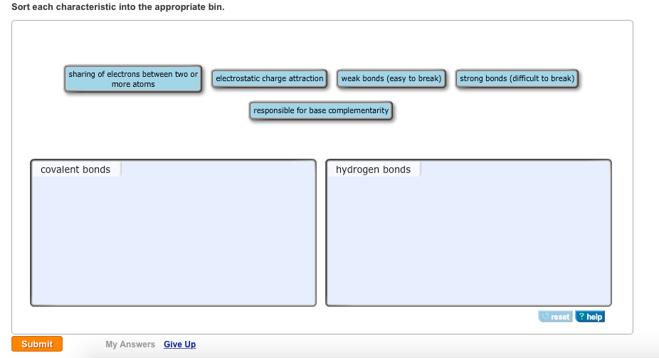 Solved How do covalent bonds differ from hydrogen bonds?Sort | Chegg.com