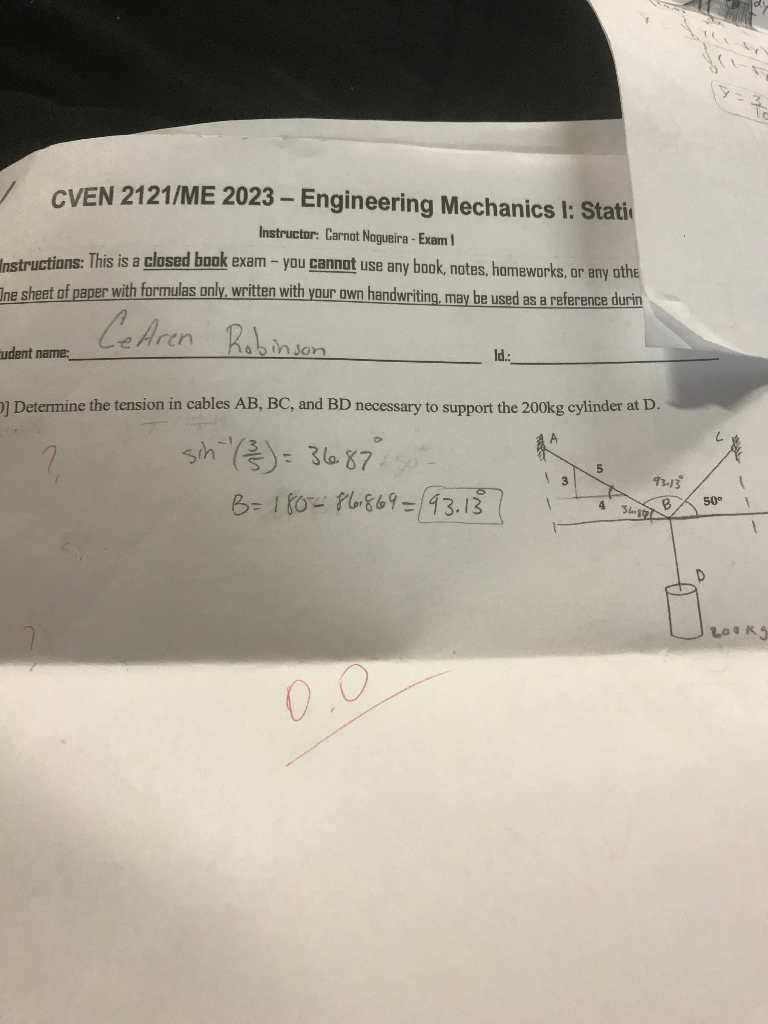 Solved CVEN 2121/ME 2023- Engineering Mechanics I: Stati | Chegg.com
