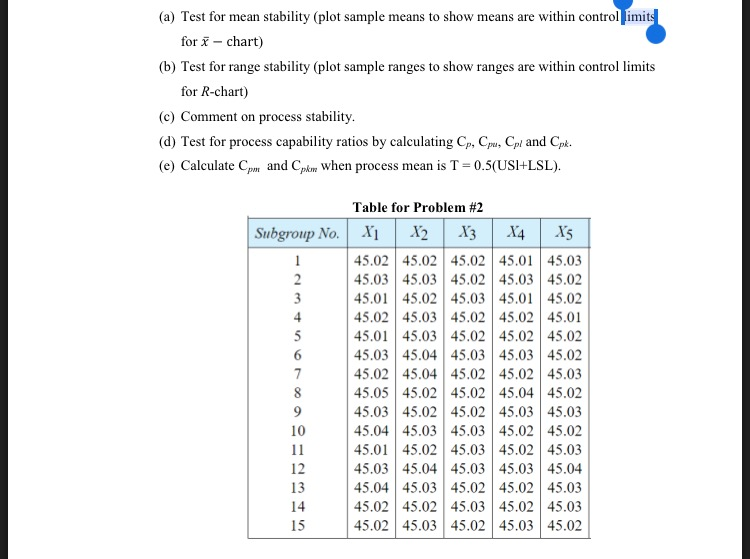 Solved Cp= Process Capability. A simple and straightforward | Chegg.com