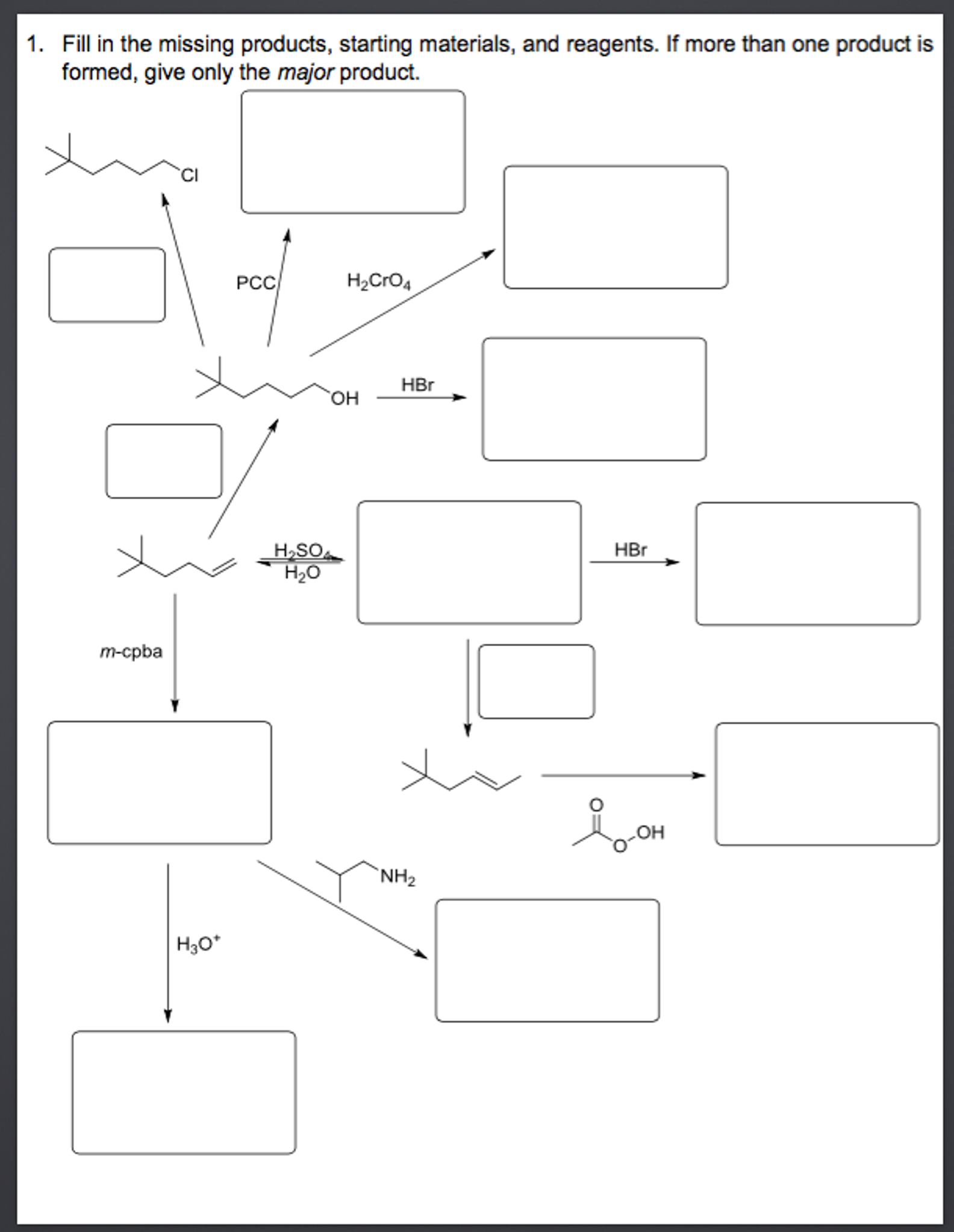Solved Fill in the missing products, starting materials, and | Chegg.com